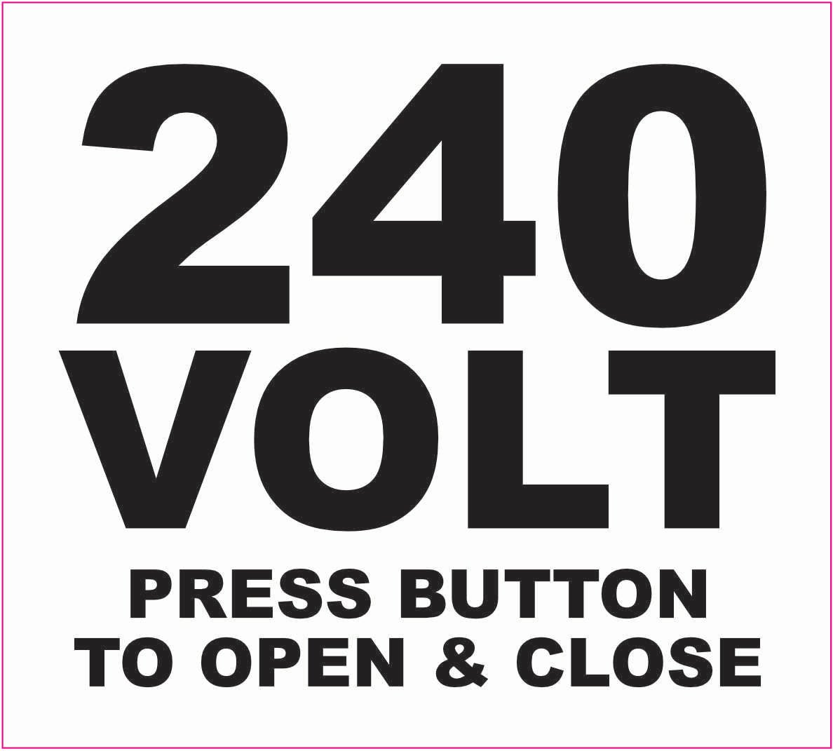 240 Volt press button decal – Drew's Sign It Pty Ltd