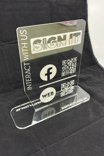 Desktop Interaction Stand - Acrylic – Drew's Sign It Pty Ltd